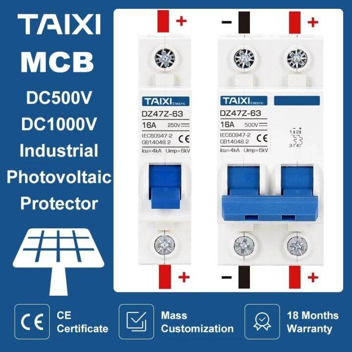 Solar Energy PV MCB DC 1000V Mini Circuit Breaker 2P 100A 500V ...
