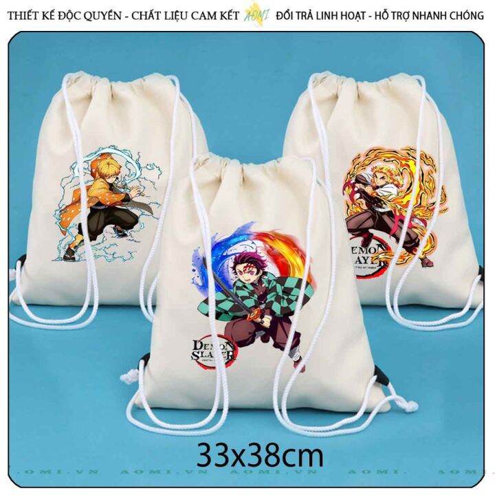 BALO MINI Demon Slayer Kimetsu No Yaiba VHS DÂY RÚT ĐEO VAI 33x38cm NHỎ ...