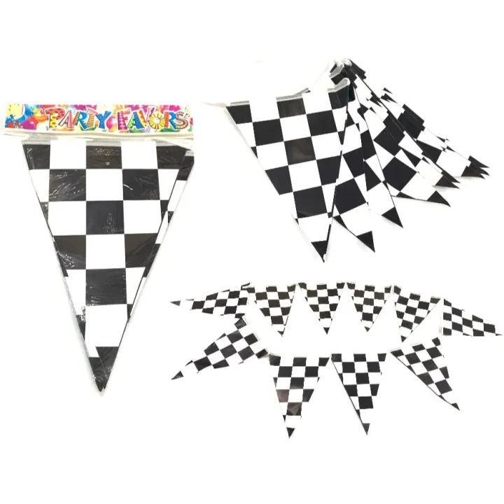 Checkered Design Banderitas Cars Racing Theme Party Decoration | Lazada PH