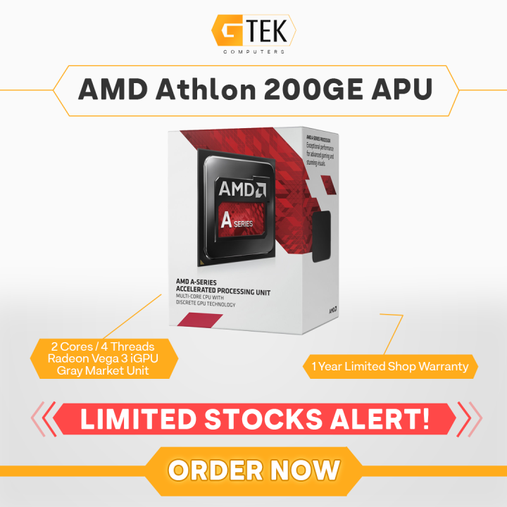 AMD Athlon 200GE APU AM4 Processor Box and Tray Units | Lazada PH