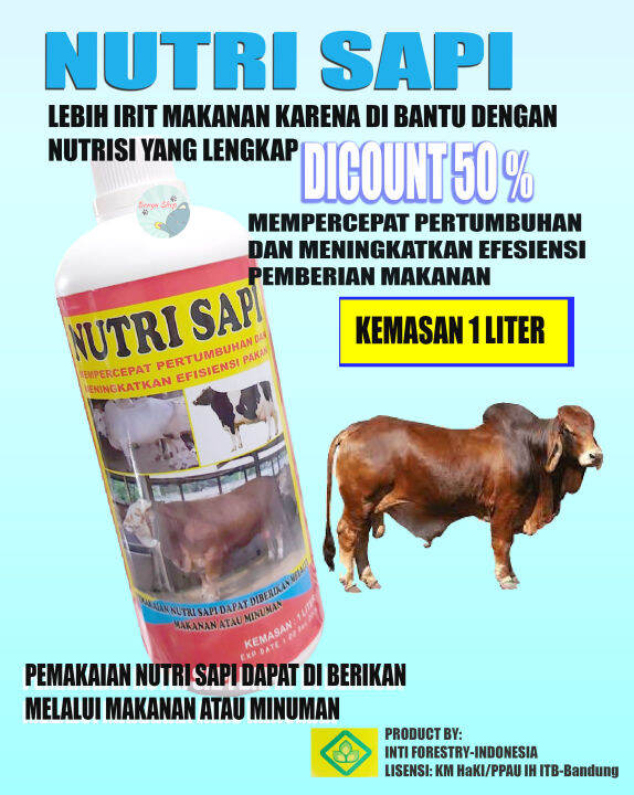 1 LITER-NUTRI SAPI atau Suplemen Hewan Ternak Mempercepat Pertumbuhan ...