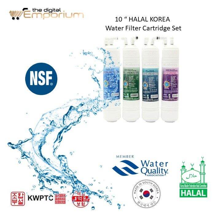 HALAL KOREA Water Filter Set 10 inch ; ( Sediment, Pre Carbon, Silver ...