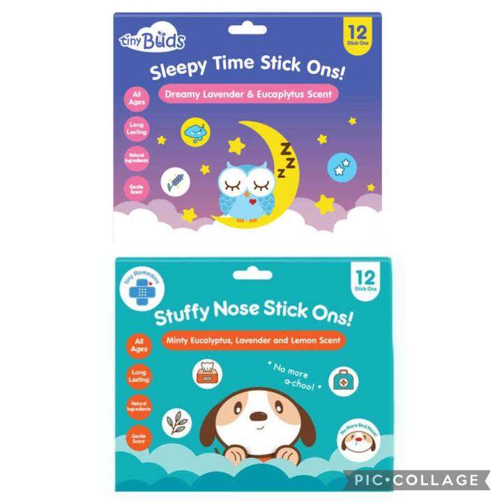 Tiny Remedies Stuffy Nose Stick Ons /Sleepy Time Stick Ons (12pcs ...
