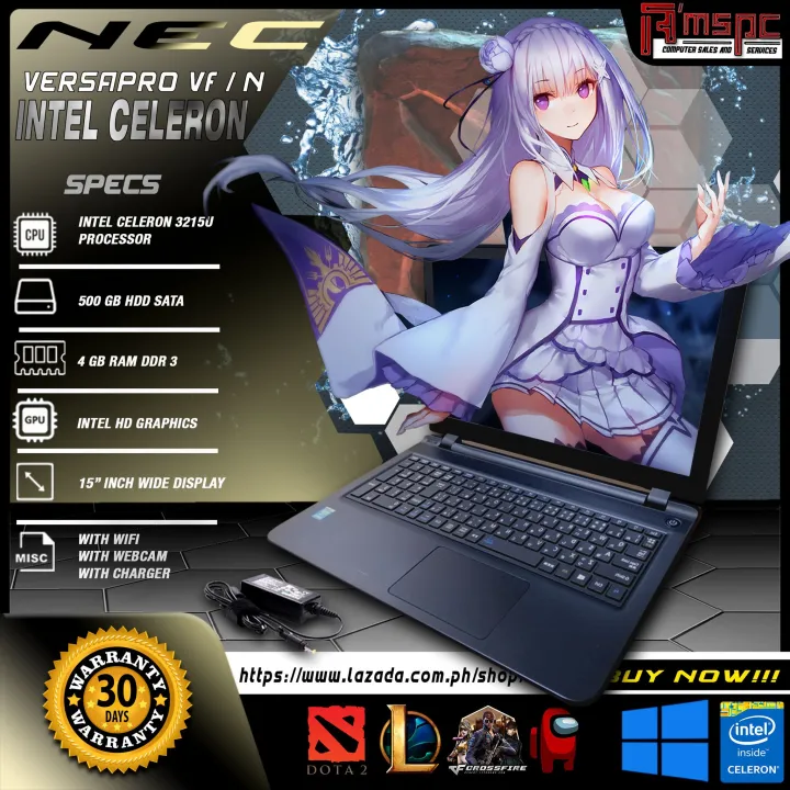 NEC VERSAPRO VF/N | INTEL CELERON 3215U PROCESSOR | 500GB HDD | 4GB RAM DDR3 | ONBOARD INTEL HD ...