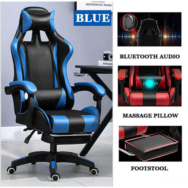 Pro Gaming Chair (BLUE) with Bluetooth Speakers/Executive Massage ...
