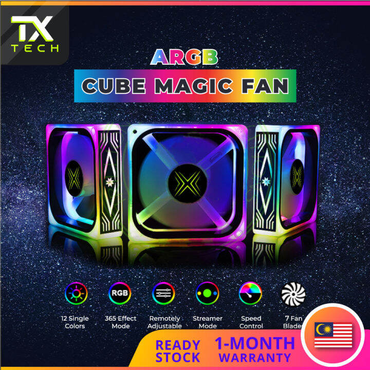 TrillionX Cube Magic RGB PC Fans - 4 IN 1 STARTER KIT c/w Spectrum RGB ...