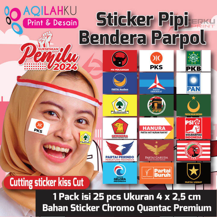 Stiker Pipi Logo Parpol - Sticker Pipi caleg - Stiker bendera Partai ...
