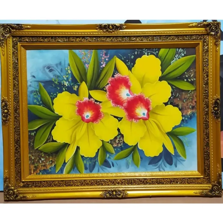 lukisan bunga anggrek asli karya tangan bukan print atau cetakan harga ...