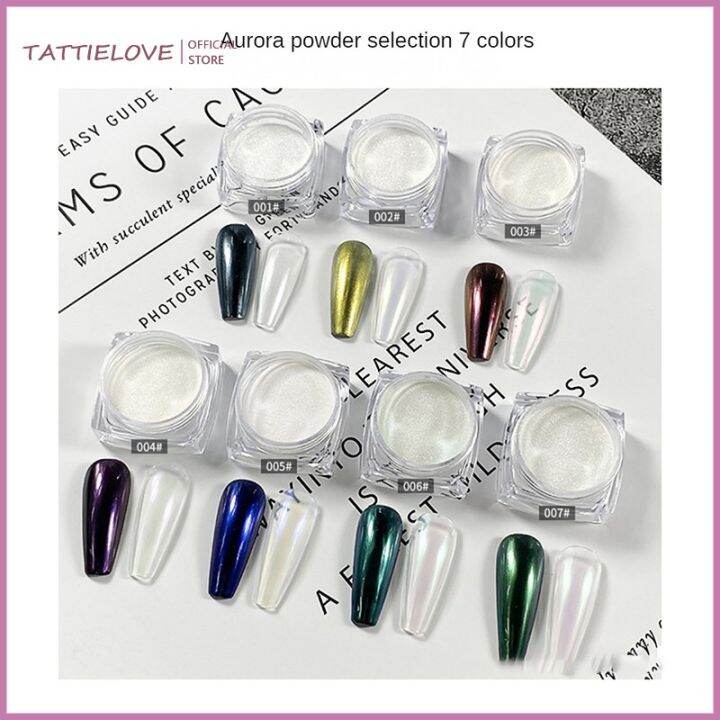 Tattielove Nail Shell Powder Japanese Fantasy Mermaid Powder Mirror ...