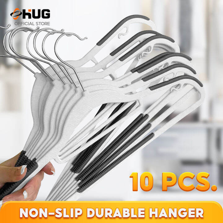 Plastic Hangers Heavy Duty Dry Wet Clothes Hangers with Non-Slip Pads ...