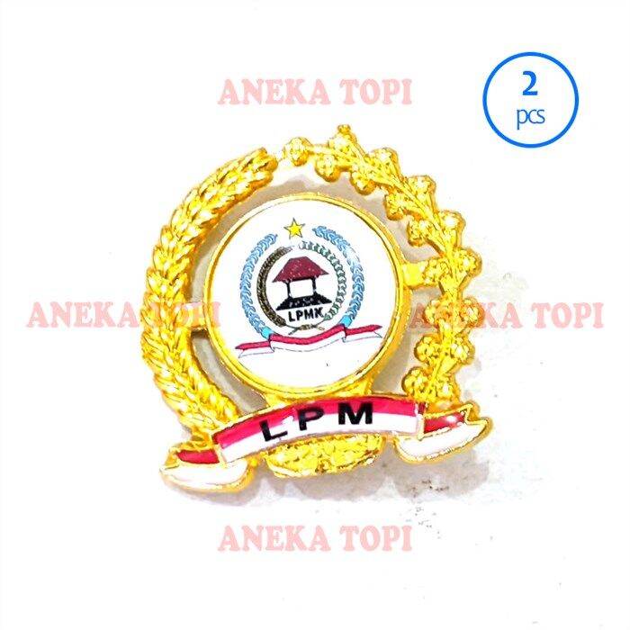 Pin LPM Model Padi Dan Kapas Pin Bros Logo LPMK - Aneka Topi / 2 pcs ...