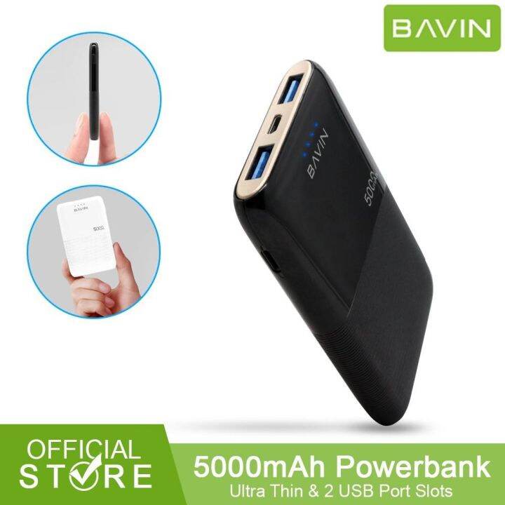 BAVIN 5000mAh Ultra-Thin Slim Powerbank Dual USB Output 2A Power bank ...