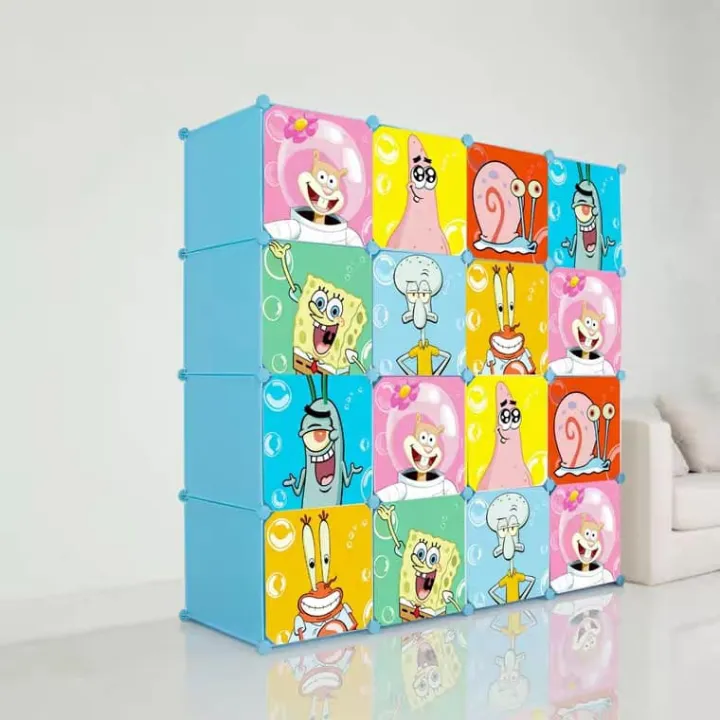 SPONGEBOB 16 CUBES DIY STORAGE CABINET WARDROBE SPACE SAVER ORGANIZER ...