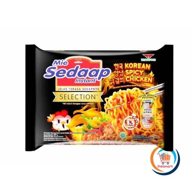 Mie Sedaap Selection Korean Spicy Chicken Goreng 87 gr (Isi 10 pcs ...