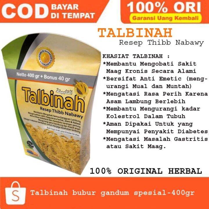 Original Talbinah Tepung Gandum 400 GR + 40 GR Resep Thibb Nabawy untuk ...