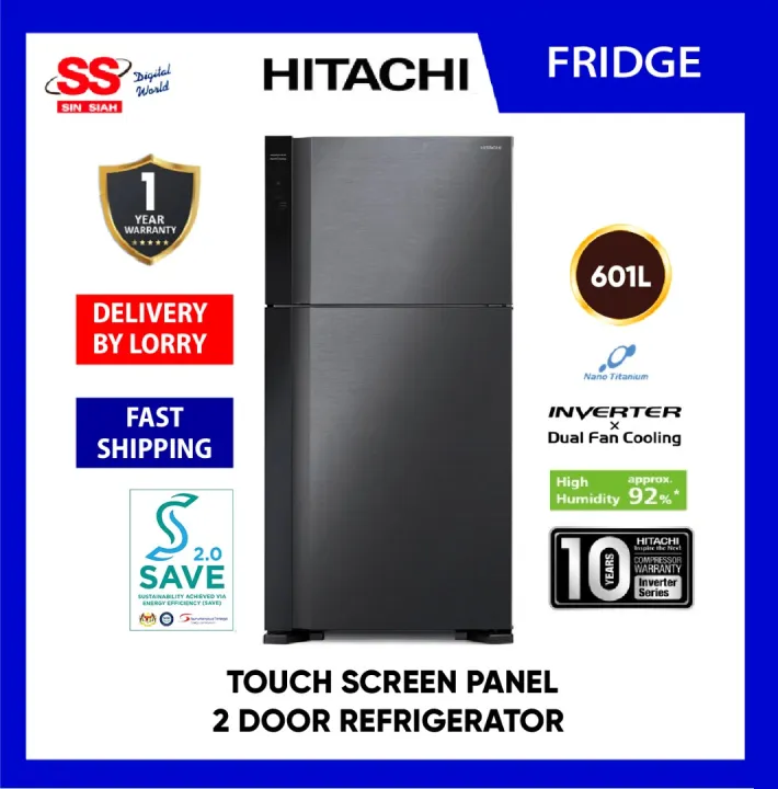 DELIVERY BY SELLER 】Hitachi 601L R-V710P7M-1 BBK BLACK Inverter X Dual ...