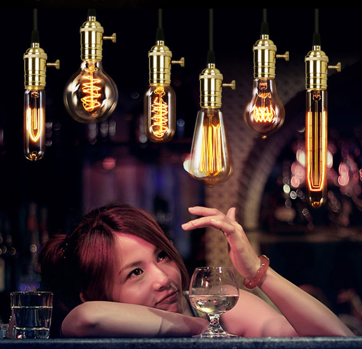 Retro Edison Light Bulb E27 220v 40w St64 G80 G95 T10 T45 T185 Filament
