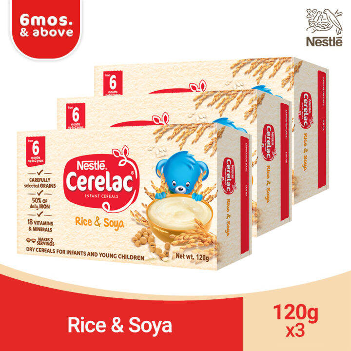 Cerelac Infant Cereals Rice & Soya 120g - Pack of 3 | Lazada PH