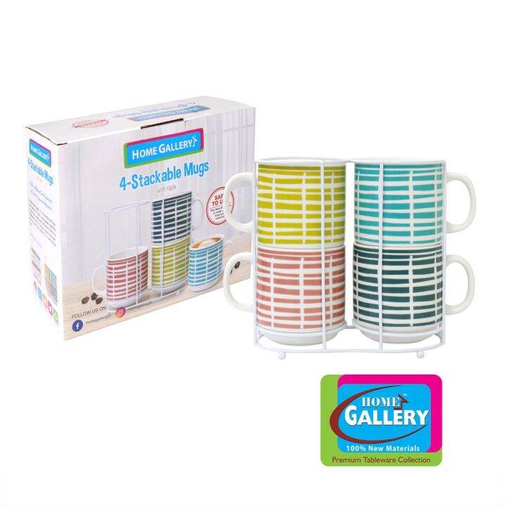 Home Gallery Stackable Coffee Mug with Rack 5pcs | 100% Food Grade New ...