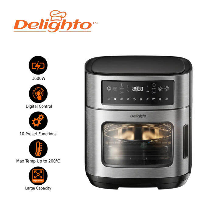 Delighto 12L Air Fryer Oven DLT-EK120X03F | 10 Preset Functions : Air ...