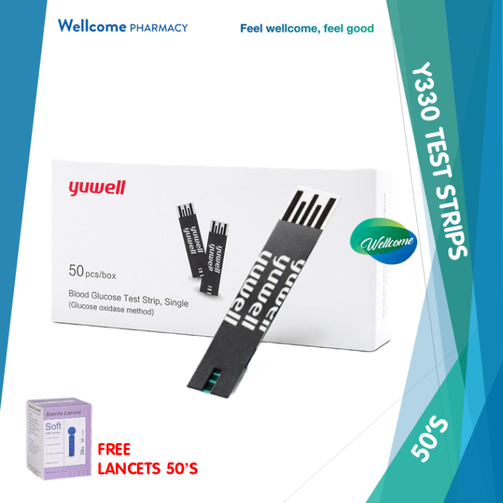 Yuwell Y330 Blood Glucose Test Strips - 50's (Free Lancets 50's) | Lazada
