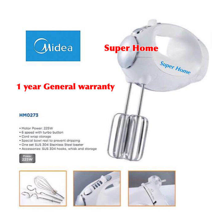 Midea Hand Mixer HM0273 6 Speeds (225W) | Lazada