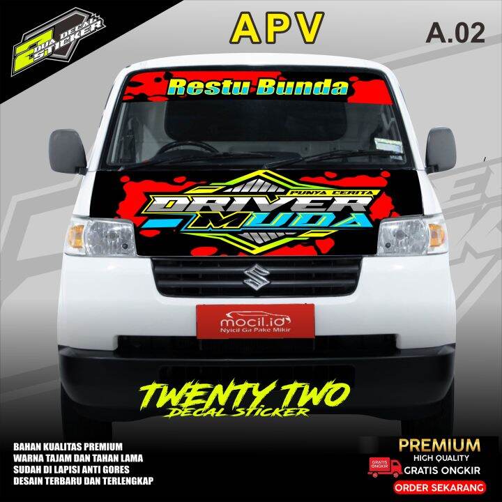 STIKER DECAL MOBIL APV PICKUP / KAP DEPAN TWENTY TWO A.02 | Lazada ...