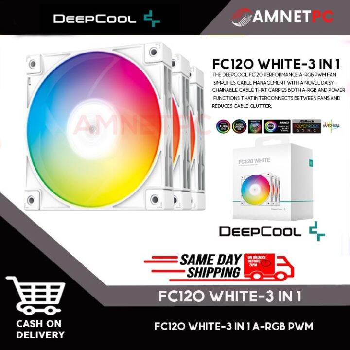 AMNETPC Bestbuy DeepCool FC120 PC Fans 3in1 Each 120mm 1800RPM 61.91CFM ...