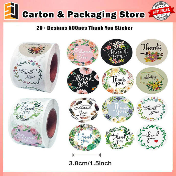 500pcs Thank You Sticker Seal Label Sticker Terima Kasih Gift Box (3 ...