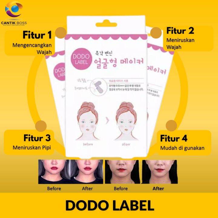 Sticker Stiker Wajah Make Up Penirus Wajah Dan Pipi Dagu Alat Pengencang Kulit Wajah Kendur ...