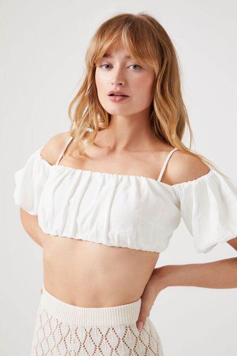 Forever 21 Womens Off The Shoulder Crop Top Lazada Ph