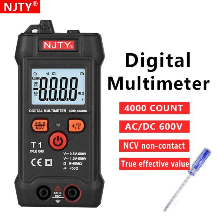 True RMS Digital Multimeter 4000 Counts 600V Automatic Range AC DC ...