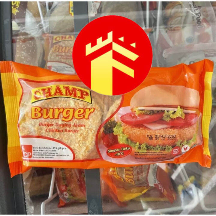 CHAMP BURGER DAGING AYAM CHICKEN BURGER 315 GR | Lazada Indonesia