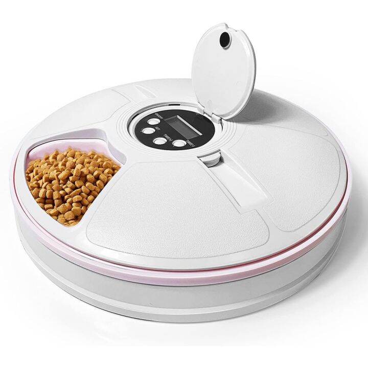 【Free shipping】Digital Timer Automatic Round Pet Feeder 6 Meal Food ...