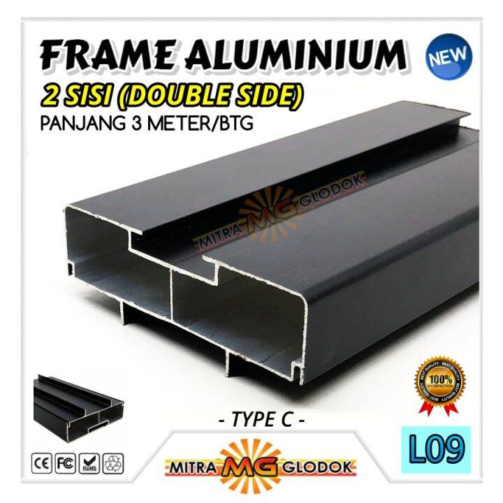 FRAME PAPAN ALUMUNIUM ALUMINIUM RUNNING TEXT & VIDEOTRON - 2 SISI ...