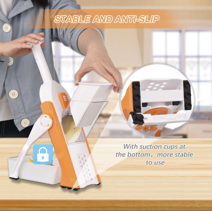 Stainless Steel Adjustable Spring Slicer With Safety Holder for ...