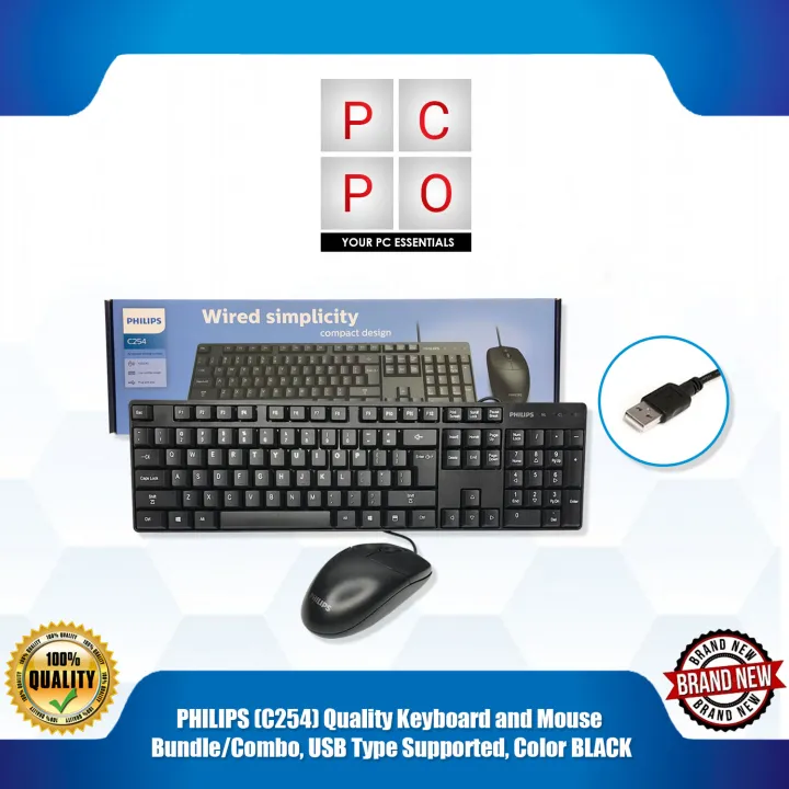 PHILIPS (C254) Quality Keyboard and Mouse Bundle/ Combo, USB Type ...