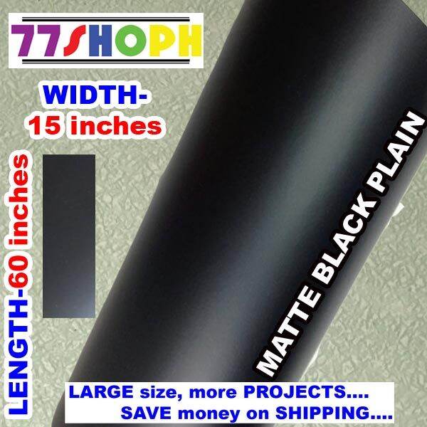 15 inches x 60 inches Matte Black Plain Wrap Vinyl Sticker | Lazada PH