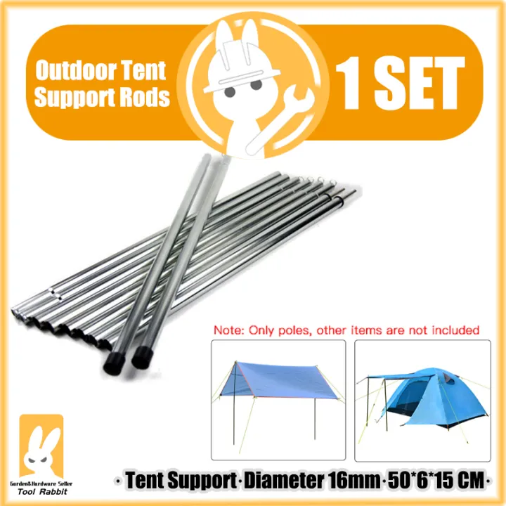 Outdoor Tent Canopy Tarp Poles Tent Canopy Support Rods Iron Canopy ...