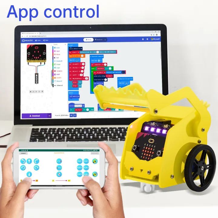 【CW】 Keyestudio BBC Micro:Bit Kit Smart Car Kit for Micro bit STEM ...