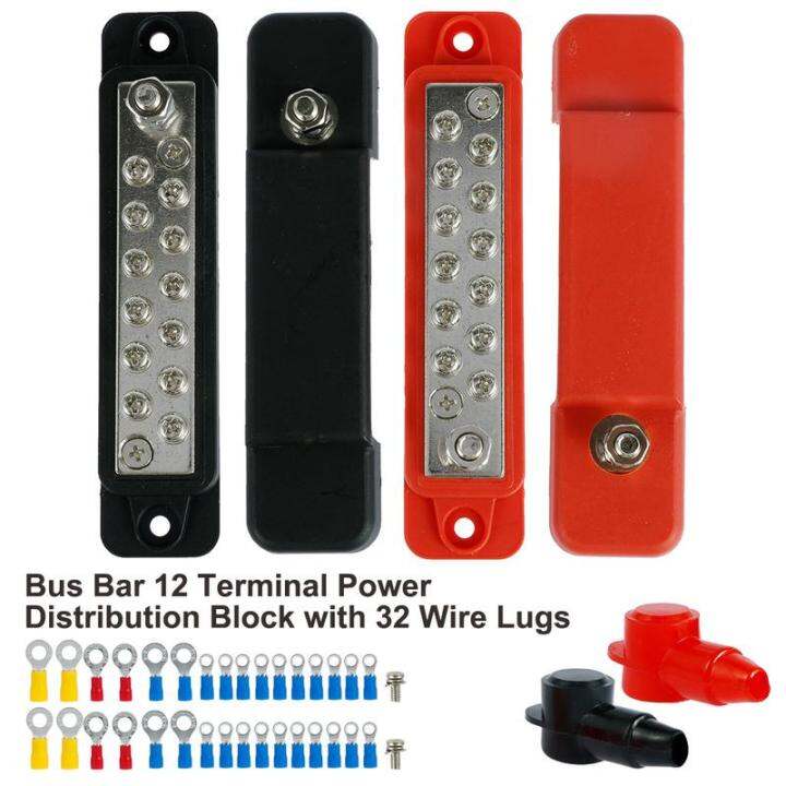 Professional Bus Bar Terminal Block 2Pcs 12 Way Bus Bar Terminal Block ...