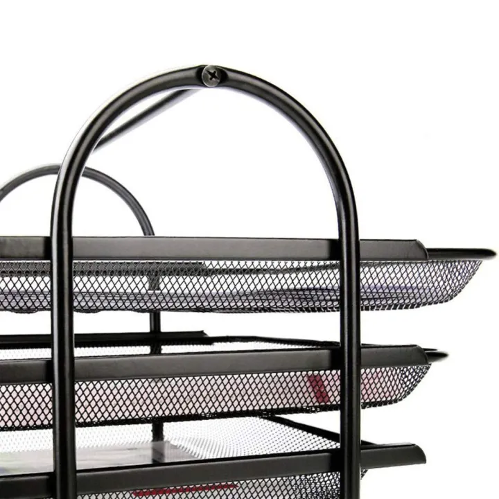 3 or 4 Tier Metal Mesh Trays Desk Filer Organizer Document Paper Office ...