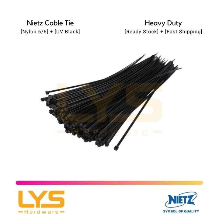 [LYShardware][Nietz] 12" 300mm Heavy Duty Cable Tie [Black] - 100Pcs ...