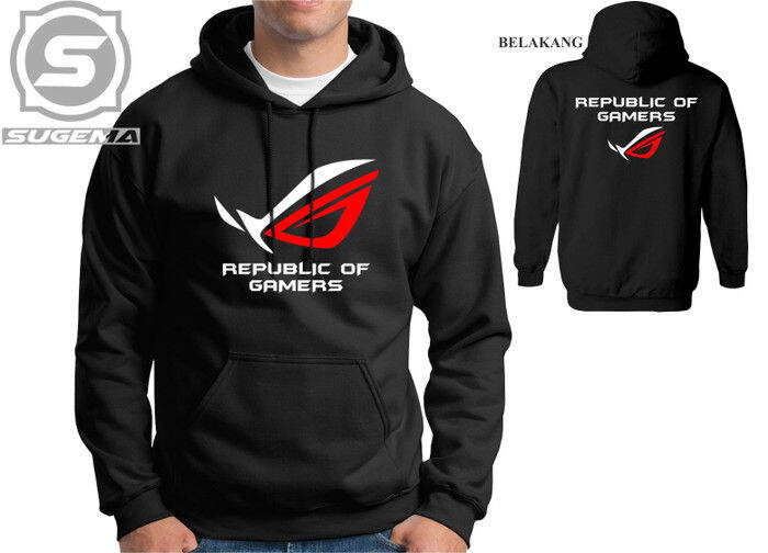 Jaket Sweater Hoodie Jumper Asus Rog Republic of gamers premium tebal ...