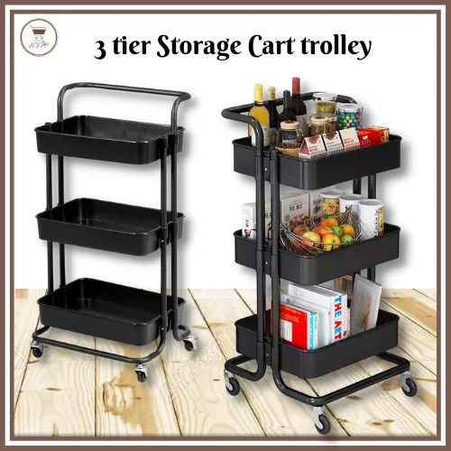 3 TIER STORAGE CART TROLLEY/ 3 LAYER CART/ TROLLEY ORGANIZER | Lazada PH