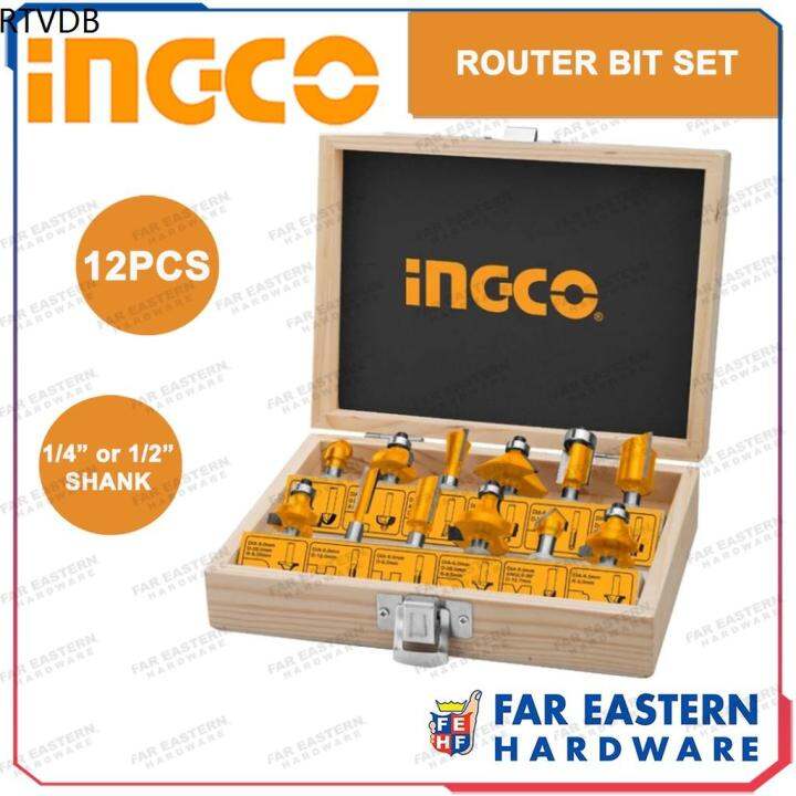 bit INGCO Router Bit Set 12PCS INAC | Lazada PH