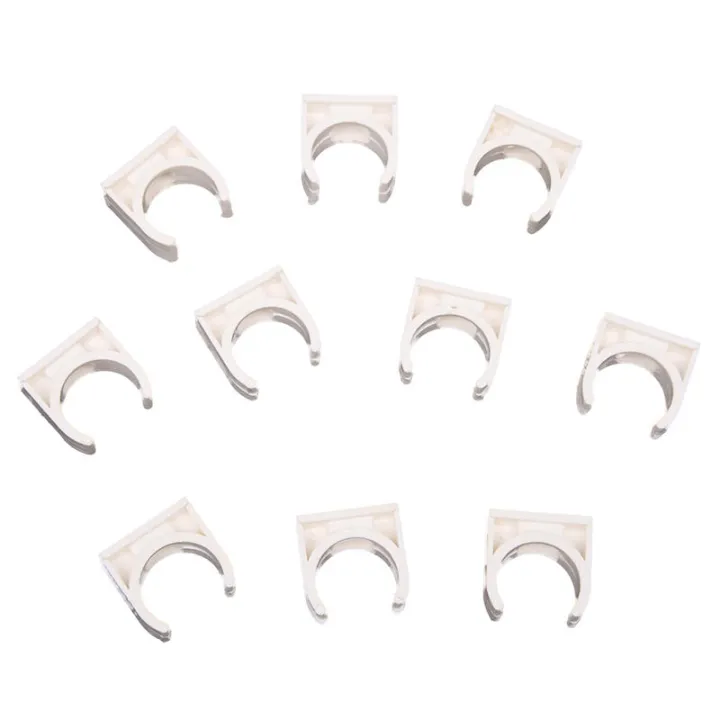 10 Pcs 20mm Diameter White PVC Water Supply Pipe Clamps Clips Fittings ...