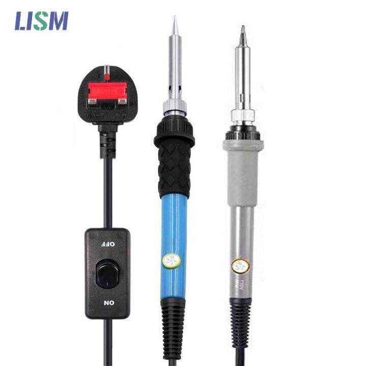 60W 110V/220V Adjustable Temperature Soldering Iron Electric Solder Iron Rework Station Handle ...
