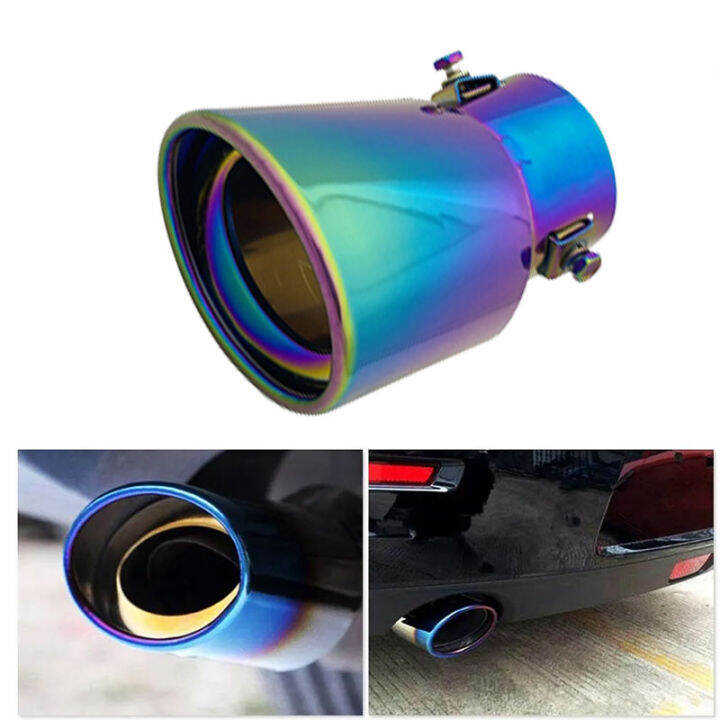 Car Exhaust Tip Round Stainless Steel Pipe Chrome Plated Exhaust Tip ...