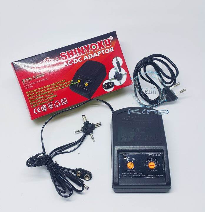 ADAPTOR Universal AC To DC Shinyoku 1.5V s/d 12V DC 1200mA SYK1200 ...
